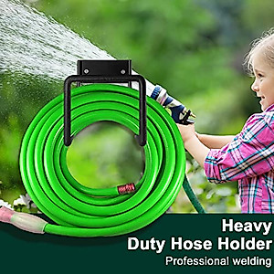 Metal Garden Hose Holder - Water Hose Hanger Wall Mount, Heavy Duty Hose Holder Hose Hook Holds Up to 150Ft for Outside Garden Hose, Expandable Hose, Hose Reel, Water Hose, Pocket Hose, Flexable Hose