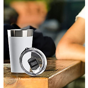 Magnetic Tumbler Lid - Fits Rambler, Ozark Trail, Old Style Rtic,Replacement Magnetic Slider, Magnetic Spill Proof Tumbler Cover (30oz, 2Pcs Black/Blue)