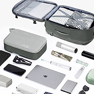 Maelstrom 40-50L Carry on Backpack,Travel Backpack for Men Women,17.3 Inch TSA Flight Approved Laptop Backpack with Hidden Shoe Bag, Expandable Large Computer Business Suitcase Backpacks-Grey