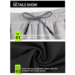 Suwangi Men's 2 in 1 Workout Running Shorts 7" Lightweight Quick-Dry Short Gym Athletic Training Yoga Short with Phone Pocket