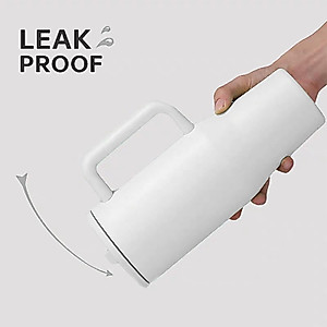 2 Replacement 40 oz. Non-Tipping Lids with Straws Spill-Proof, Leak-Proof, Non-Tipping Lids for Stanley Quencher (White + Purple)