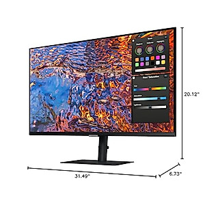 SAMSUNG ViewFinity S8 Series 32-Inch 4K UHD High Resolution Monitor, IPS Panel, 60Hz, Thunderbolt 4, HDR 10+, Built-in Speakers, Height Adjustable Stand (LS32B804PXNXGO),Black