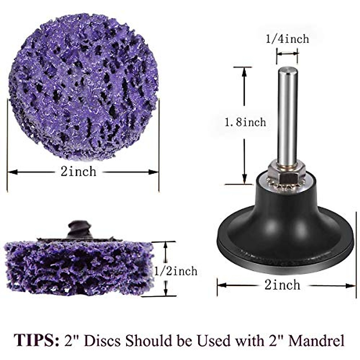 Mixiflor 21 Pcs 2" Quick Change Easy Strip Discs, Paint Stripping Wheel for Drill,Die Grinder Attachments for Strips Paint