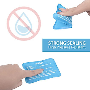 NEWGO Mini Ice Packs (6 Packs) Gel Cold Packs for Injuries Reusable, Face Ice Pack for Face Surgery, Teeth Pain, Tired Eyes, Kid's Boo Boos, Bruises, Headaches,Breastfeeding 4.5"X 3.2" Blue