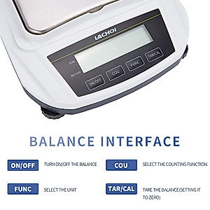 LACHOI Lab Scale 2000g×0.01g Precision Scale 0.01g Accuracy Laboratory Analytical Balance Digital Scale Jewelry Gram Pharmacy Scale,LCD Display(No Test Weight)