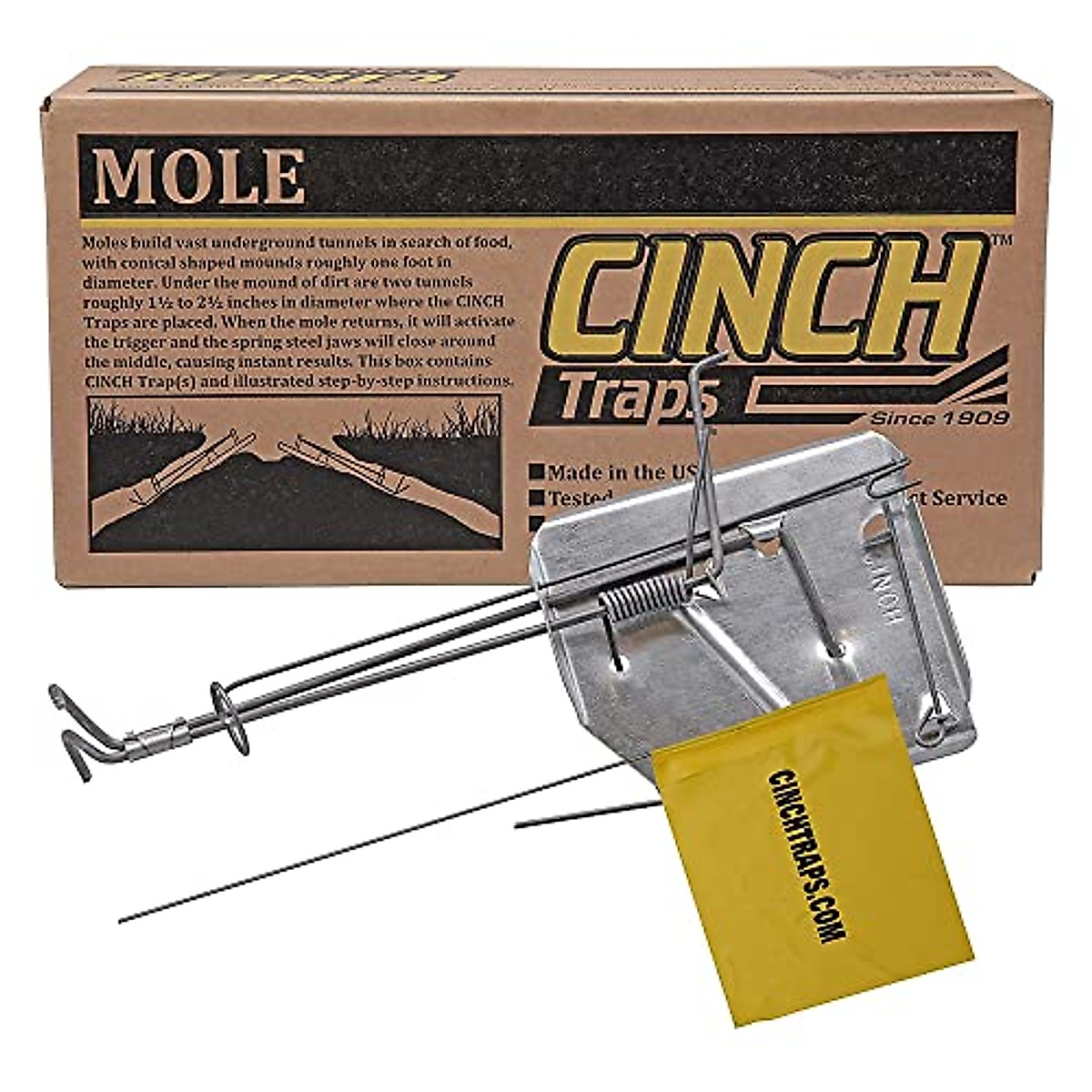 Cinch Gopher Trap Kit - Small (1 Pack ) Heavy Duty, Reusable Rodent ...