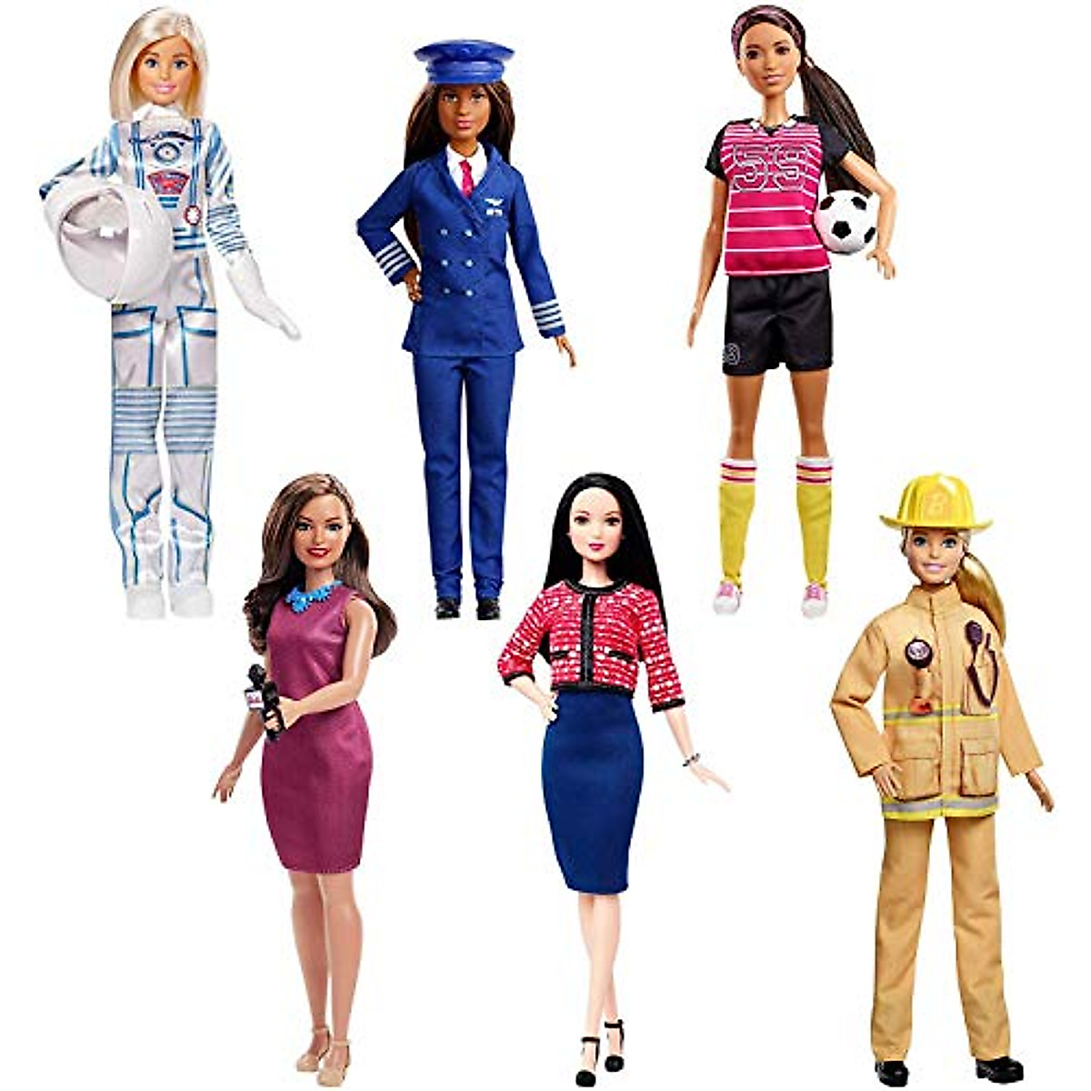 Barbie News Anchor Doll, Brunette Curvy Doll with Microphone, for 3 to 7 Year Olds