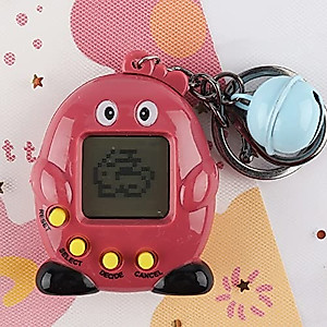 D-GROEE Electronic Pet Machine Batter Digital Machine Pet Keychain Kids Interactive Robot Gift Toy Game Red