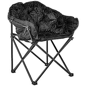 Urban Shop Sherpa Club Chair, Black 31.8D x 28.7W x 35.4H in