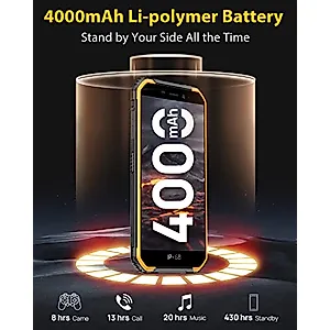 Ulefone Rugged Smartphone Unlocked, Armor X6 Pro(2022) IP69K Waterproof Phone, Android 12 8GB+32GB, 13MP+5MP, 5.0 inch, 4000mAh Battery, Global Dual 4G, NFC, Face ID Compass+GPS Shockproof (Orange)