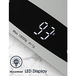 Searon Food Kitchen Scale Digital - Ounces and Grams Ml Lb,10Kg/22Lb Capacity for Weight Loss, Baking, Cooking, Keto and Meal Prep, Tempered Glass Panel - 7.9 X 6.3 X 0.6 Inches