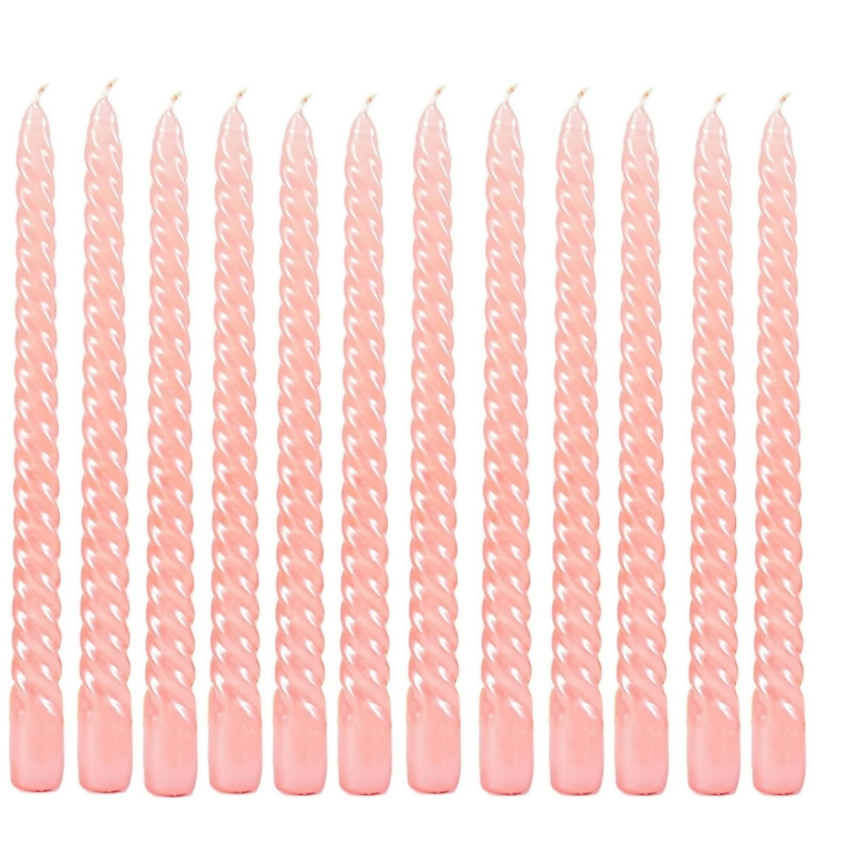 10 Inch Pink Taper Candle, Set of 12,Tapered Candle Burn for 8 Hours, Long Candle Sticks,Tall Candlesticks, Taper Spiral Candles, Dinner Candle Party, Wedding, Halloween (25cm, Pink)