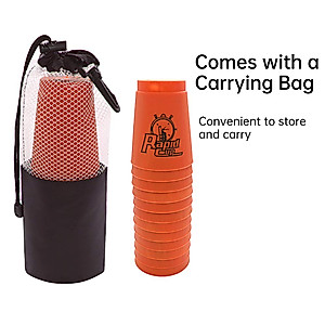 Quick Stacks Cups Sports Stacking Cups Speed Training Game Classic Interactive Challenge Competition Party Toy Set of 12 with Carry Bag-Red