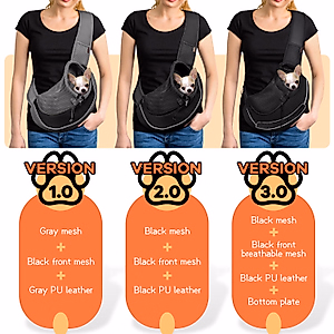 YUDODO Pet Dog Sling Carrier Large Pocket Adjust Strap Anti-Falling Design Breathable Mesh Travel Safe Sling Bag Carrier for Dogs Cats