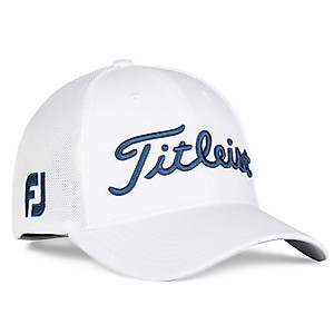 Titleist mens Titleist Men s Tour Sports Mesh Hat, White/Navy, Small-Medium US