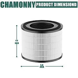 CHAMONNY AP-S0610L Filter Replacement, Compatible with MOO-KA AP-S0610L Air Purifier, 3-in-1 H13 True HEPA Filter and Activated Carbon Filter, 2 Pack