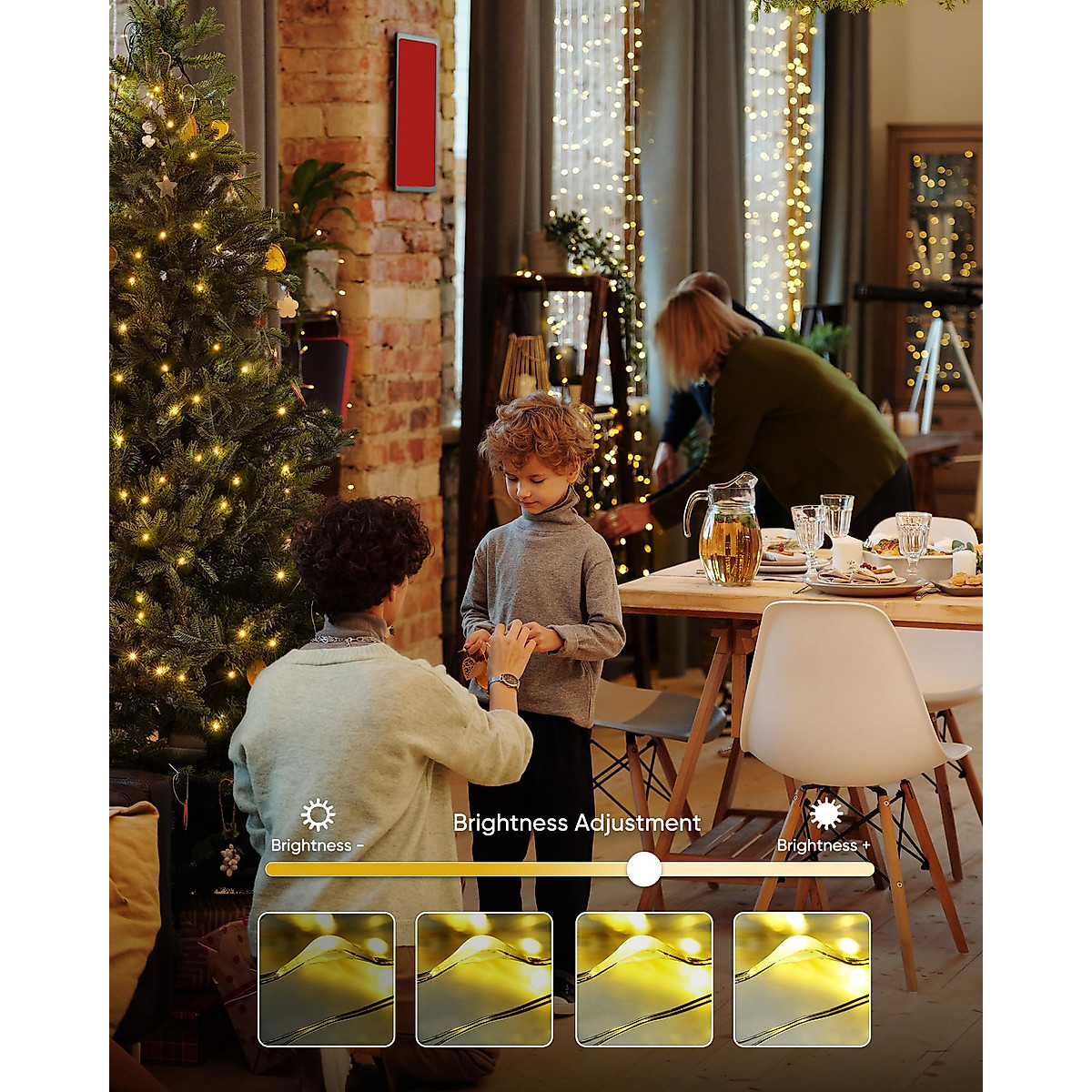 Homemory 4 Pack 20 Ft 60 LED Fairy Lights Battery Operated Christmas Lights with Remote Waterproof 8 Modes Firefly Twinkle String Lights for Party Bedroom Wedding Halloween Decorations