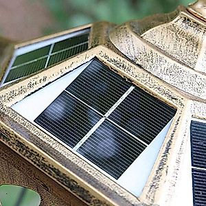 IP65 Waterproof Solar Column Head Light Outdoor Garden Landscape Street Light Home Door Column Wall Post Lamp Villa Patio Security Light Exterior Post Light Pillar Lamp Decorative Lantern