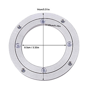 Turntable Round Dining Table Aluminium Alloy Rotating Bearing Swivel Plate for Table Sculpture(14cmH8.5MM)