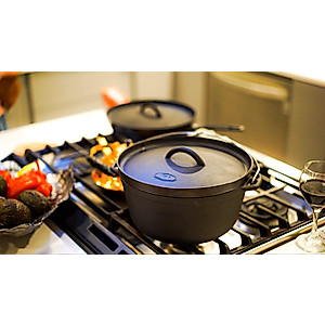 GSI Outdoors Guidecast 5qt Dutch Oven | Cast Iron Dutch Oven for Camping, Cabin and Home Kitchen