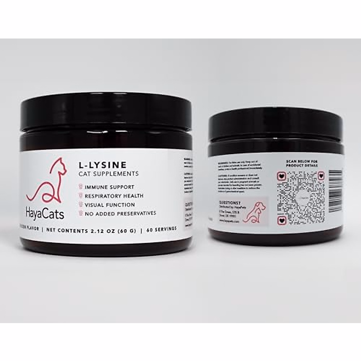 Haya Pets Lysine Cat Supplements Immunity Booster Powder for Respiratory Support, Eye Health, Runny Nose, Cat Herpes, and Allergy Support