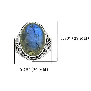 YoTreasure Labradorite Ring Solid 925 Sterling Silver Gemstone Designer Jewelry