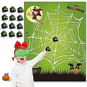 Funnlot Pin The Tail Halloween Kids Halloween Games Party Pin The Spider On The Web Game Halloween Party Games for Kids Halloween Party Games Activities Halloween Pin The Tail Game