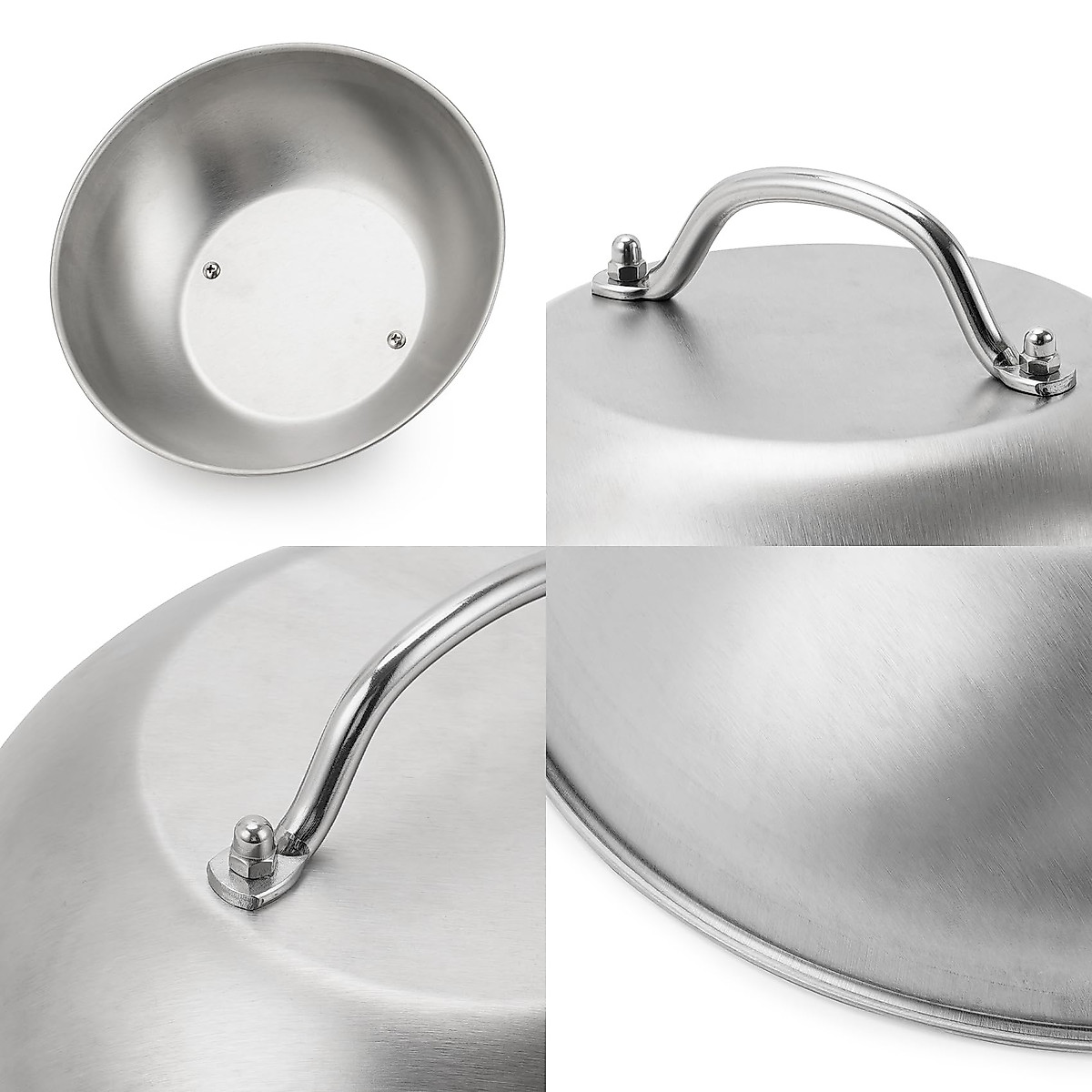 ZBXFCSH Griddle Accessories - Heavy Duty 9" Wide Smashed Burger Melting Cheese Dome - Commercial Grade Stainless Steel Basting and Steaming Cover- Best for Use in Flat Top Grills, 0.6mm Thickness