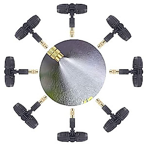 50 Pcs Irrigation System Copper Nozzle, Adjustable Spray Nozzle, Irrigation Drippers Sprinklers Emitter Drip System on 8/12mm Barb, Garden Cooling Irrigation Equipment