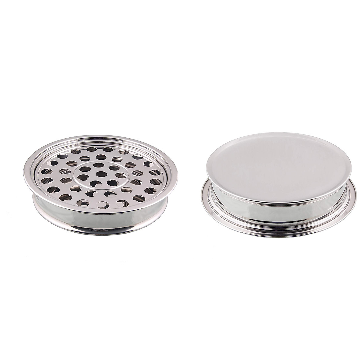 Communion Ware 5 Holy Wine Serving Trays with A Lid - Mirror Finish Stainless Steel (Mirror/Silver)