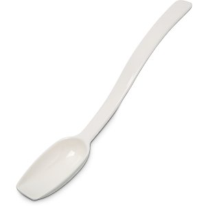 Carlisle FoodService Products 12 Pack Solid 9 Inch Spoons, Portion Control Utensils for Salads and Desserts, Durable Polycarbonate, Dishwasher-Safe, NSF Certified, Plastic, White (Pack of 12)