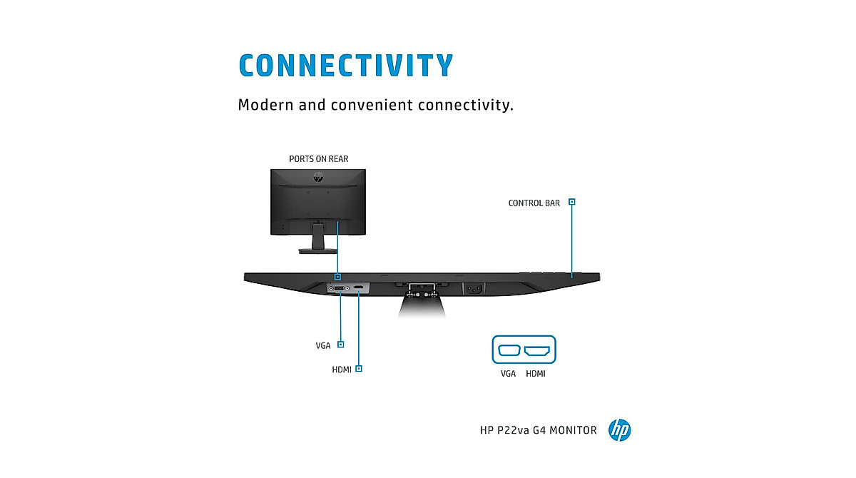 HP P22va G4 21.5" Full HD Monitor - Ideal for Home & Business