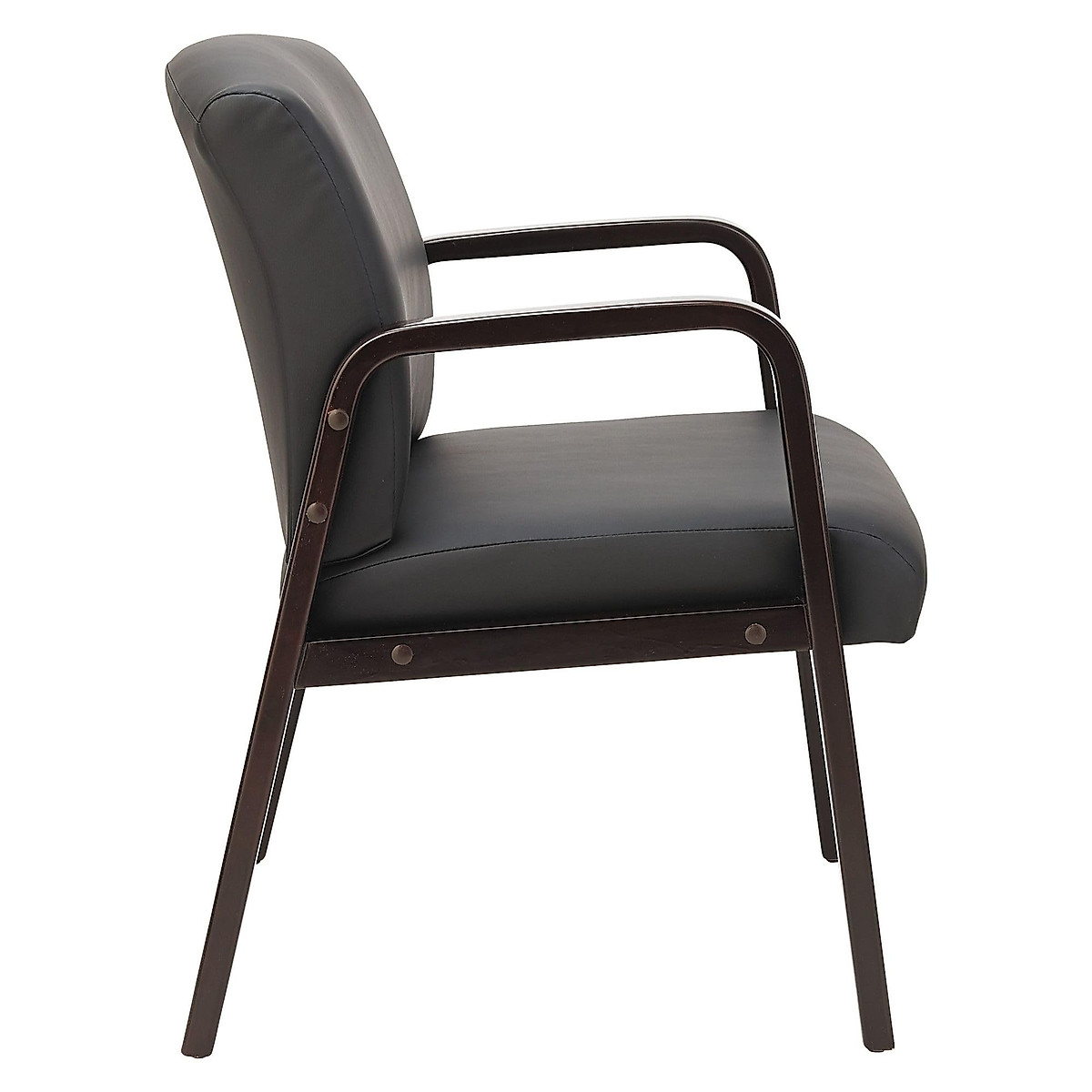 Alera ALERL4319E 24.21 in. x 26.14 in. x 32.67 in. WL Series Reception Lounge Guest Chair - Black/Espresso