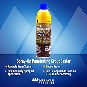 Miracle Sealants GRTSLRAEROCS Aerosol 511 Spray On Grout Sealer, 15 Ounce (Pack of 1), Clear