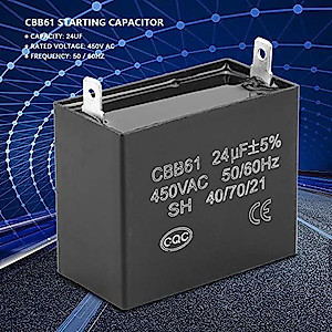 CBB61 Capacitor CBB61 Generator Capacitor, 24uf Starting Capacitor for 400/350/300/250VAC Brushless Gas and Diesel Generators