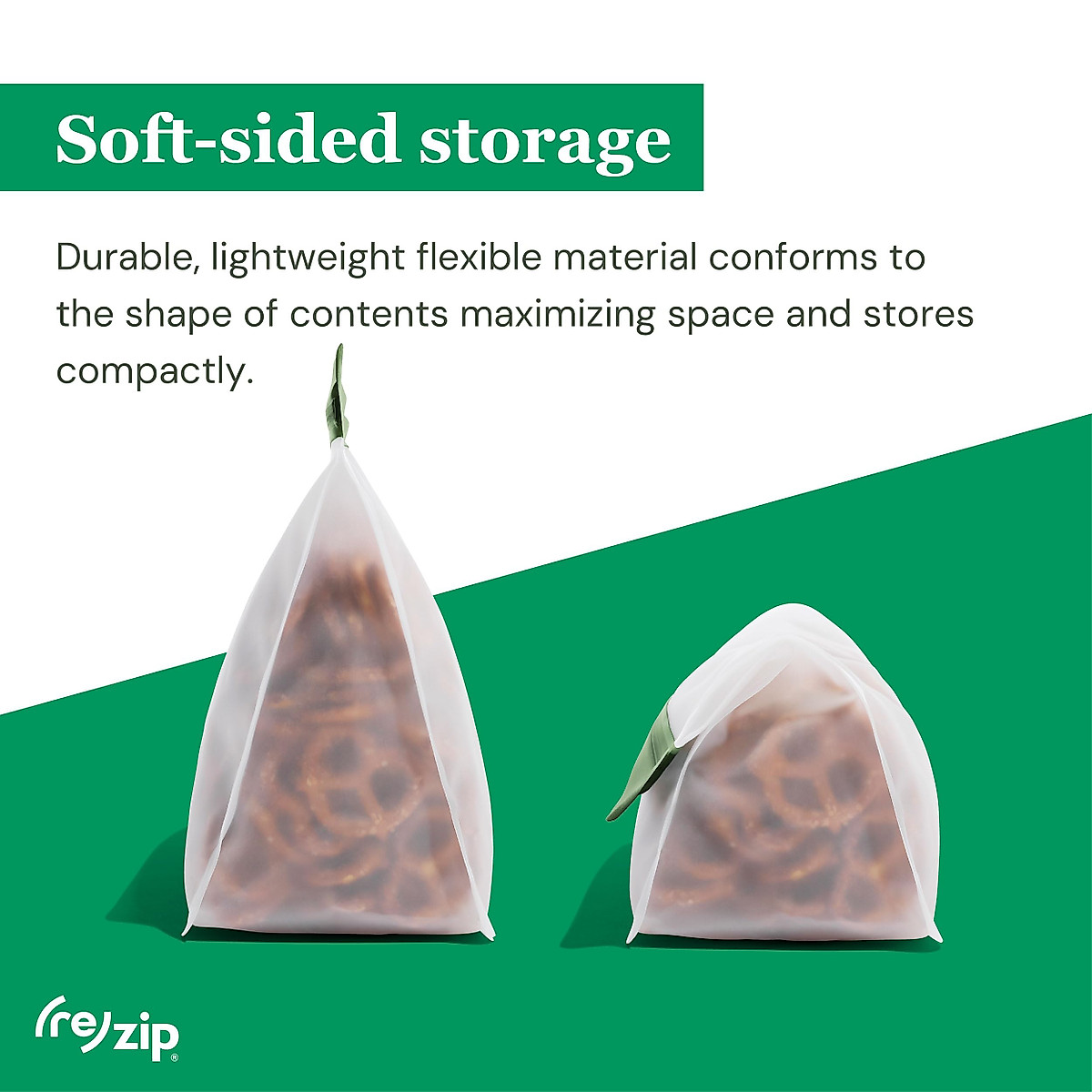 (re) zip 2-Piece Cereal Container Set | Air-Tight Pantry Dry Goods Storage Bag for Cereal, Pasta, Beans, & More | BPA-Free, Food Grade, Leakproof, Freezer and Dishwasher Safe | 10 & 12 Cup