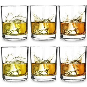 E ELIDOMC Italian Crafted 6Pcs Old Fashioned Whiskey Glasses, 11Oz Whiskey Glasses For Drinking Bourbon Scotch Cocktail Irish Whisky, Premiun Old Fashioned Glasses Set of 6