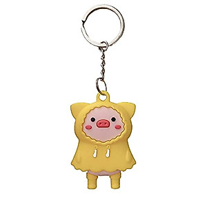 Rertnocnf Case for Air Tag, Cute Cartoon Piggy Silicone Cover for AirTags Location Tracker