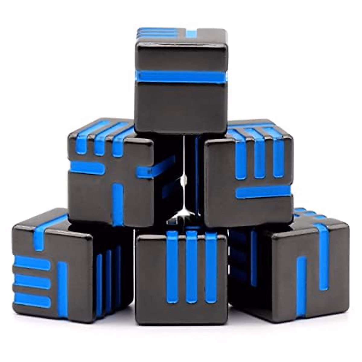 D6 Metal Dice Set, HNCCESG 6 Sided Dice 6 Pieces Solid Metal Game Dice for DND Dungeons and Dragons Role Playing Game RPG Pathfinder Shadowrun Warhammer D&D Accessories Gift (Blue)