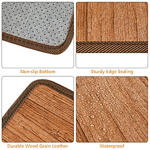 Everkeen Heated Floor Mat Under Desk, Foot Warmer-Timed Temperature Control Graphene Electric Heating Film Heating Pad for Home,Office (Wood Stripe)