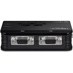 TRENDnet 2-Port USB KVM Switch and Cable Kit with Audio, Manage Two PCs, USB 1.1, Hot-Plug, Auto-Scan, Hot-Keys, Windows & Linux Compliant, TK-209K