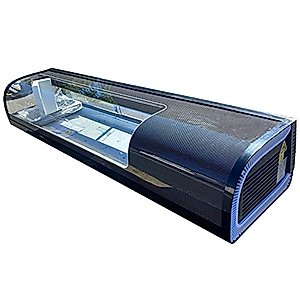 Refrigerated Sushi Display Cooler Case 47" Length Countertop Black Color-4 Pan Commercial Refrigerator, LED Lighting; NSF ETL -RTS42B