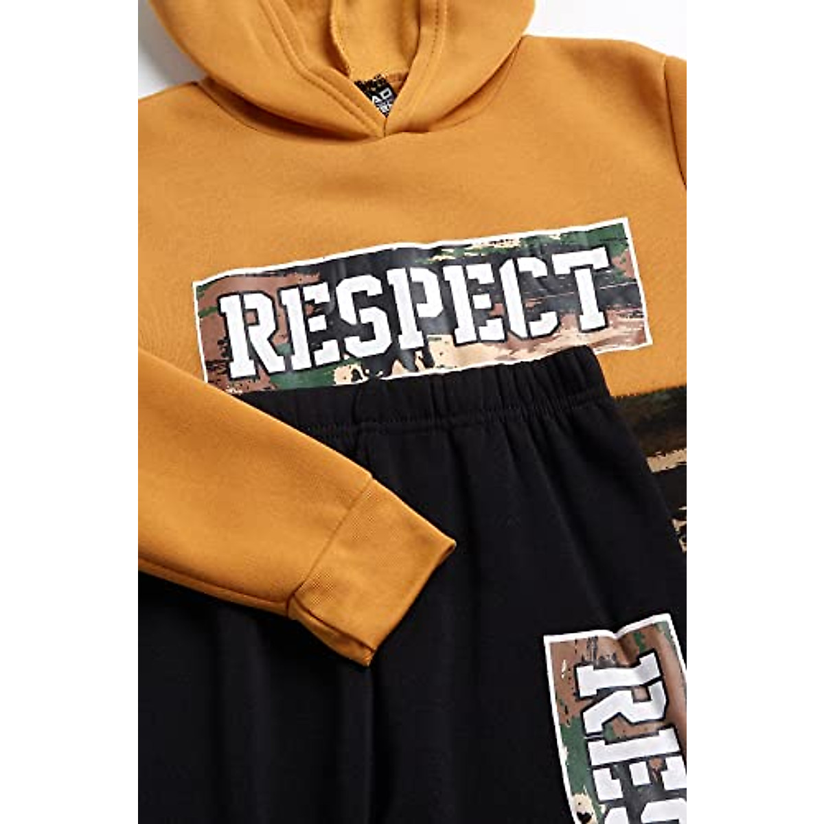 Quad Seven Boys' Fleece Jogger Set - 4-Piece Athletic Pullover Fleece Hoodie Sweatshirt and Jogger Sweatpants (Size: 4-16), Size 8, Camo Respect