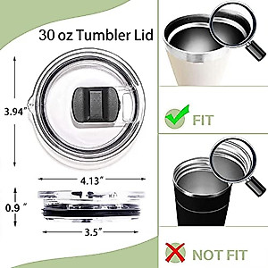 Compatible with YETI Rambler, Ozark Trail, Old Style Rtic, and More - Magnetic Slider Switch Spill Proof Tumbler Cover (Black 30oz 1Pc)