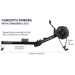 Concept2 RowErg Model D Indoor Rowing Machine Gray Color with PM5 Monitor, Device Holder, Adjustable Air Resistance, Easy Storage