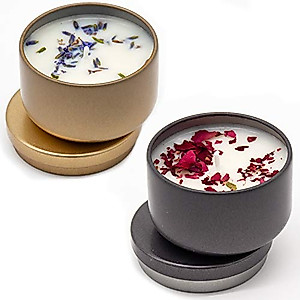 DAGEDA Purification Sage Lavender Rose Candle Natural Soy Wax Tin Spa Candle for Aromatherapy Gift Set Good for Sleep Banishes Negative Energy Purification and Chakra Healing
