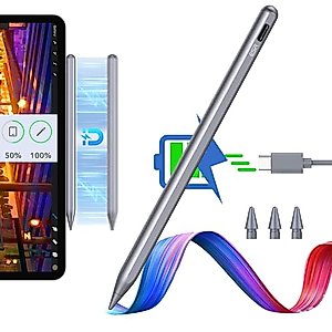 ESR Stylus Pen for iPad, Magnetic Wireless Charging iPad Pen, Digital Apple Pencil 2nd Gen with Tilt Sensitivity and Palm Rejection for iPad Pro 12.9/11, iPad Air 5/4, and iPad Mini 6, Dark Silver