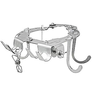 Strong Hand Tools Universal Fit Gas Cylinder Accessory Hanger, 6 Multi-Purpose Hooks, 4-Point Locking, Glove Clip/Cap Hook, Dual-Prong Hook for T-Shaped Tools, Adjustable Opening, GCH160, Gray