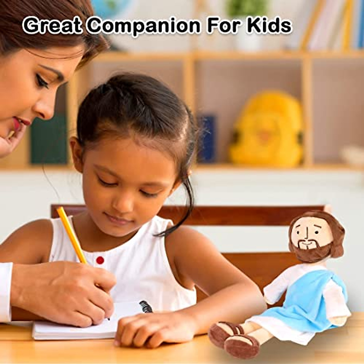 LSYDCARM 13inch Jesus Toy My Friend Jesus Toys Savior Christian Classic Religious Savior Jesus Stuffed Plush Doll Toys (Blue)