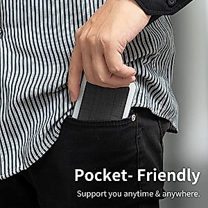 ergomi Tarzan Pro Magnetic Phone Stand, Multi-Angle Adjustable Device Holder, Foldable PU Leather Desktop Stand for Phone, e-Reader, Zooming, Reading with Ergonomic Viewing Angle, Slim & Steady(Black)